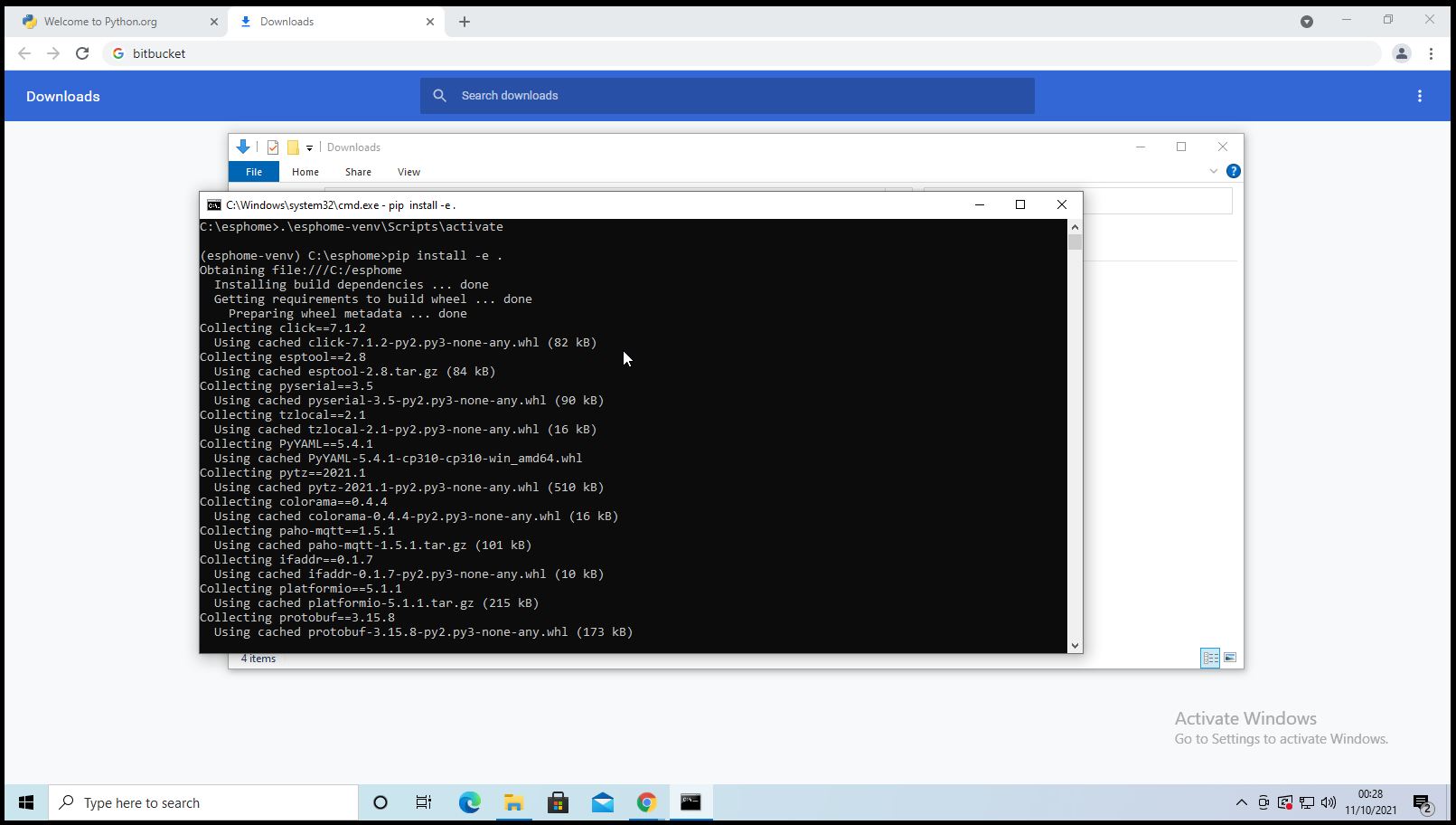 How to build firmware with patched ESPHome - Windows - SOWILLO Shop